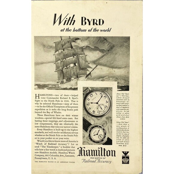 Hamilton | Art | Hamilton The Watch Of Railroad Accuracy Helped Admiral ...